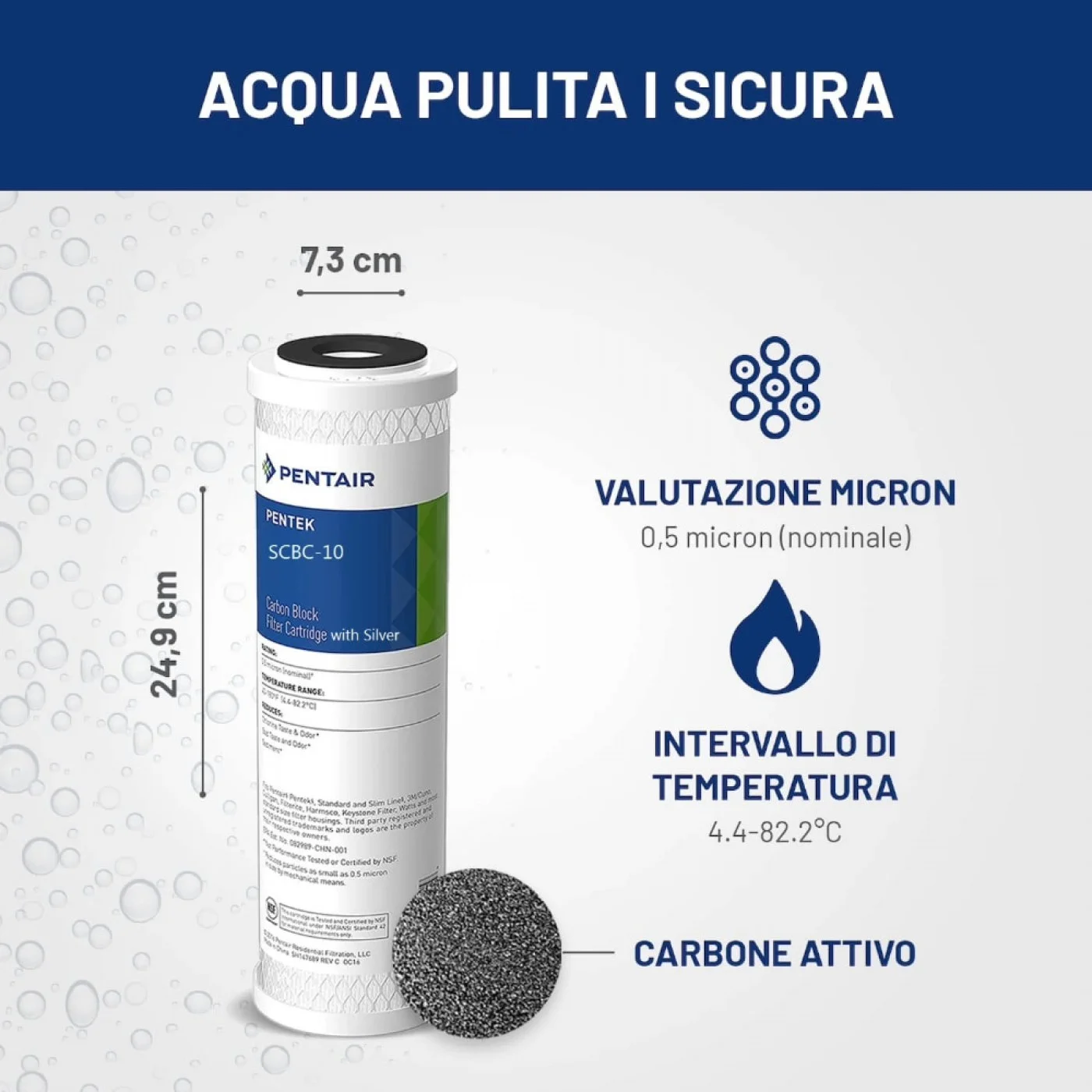 FILTRO CARTUCCIA PENTEK SCBC-10MICRON 0,5